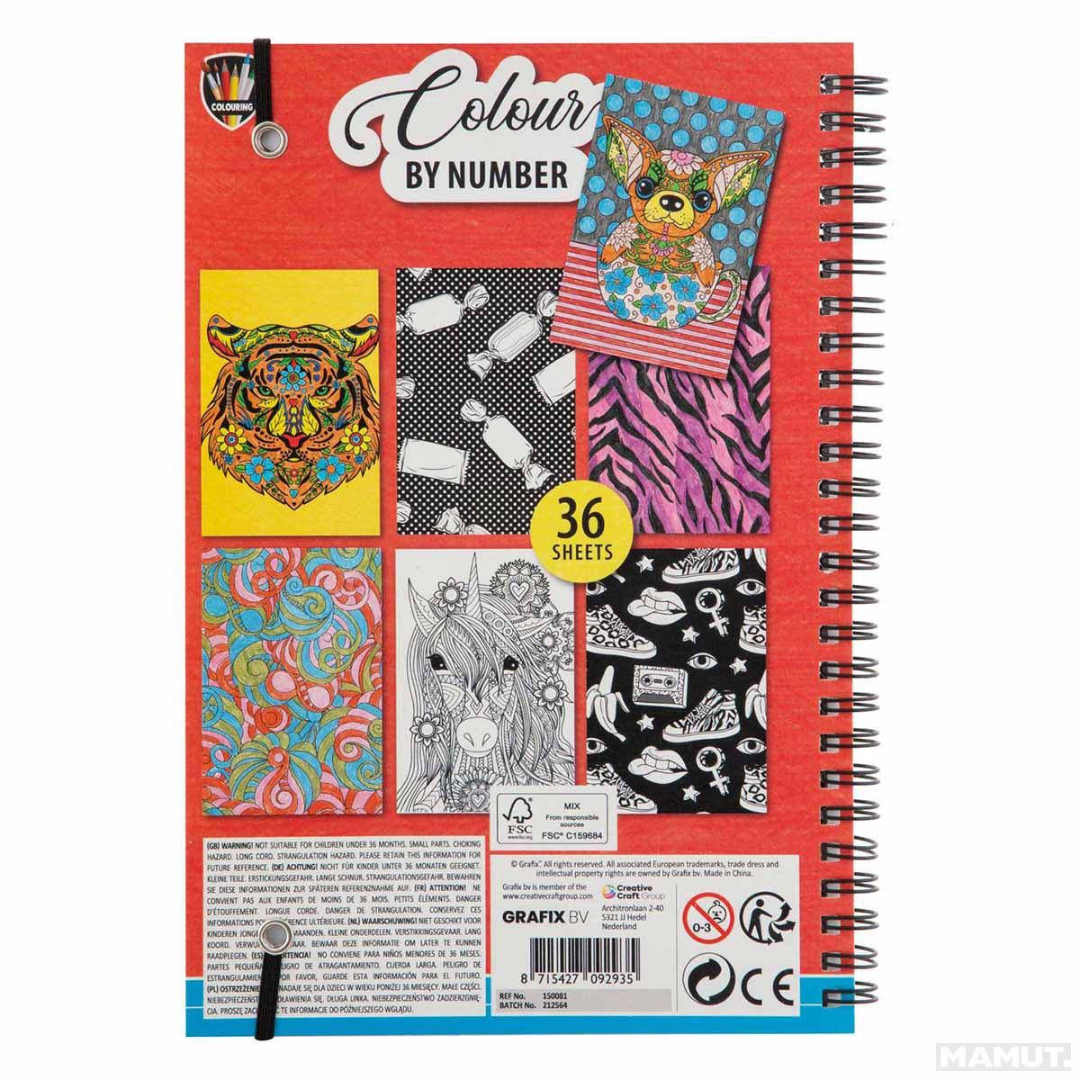 Notes bojanka sa bojicama COLOUR BY NUMBER - | MAMUT